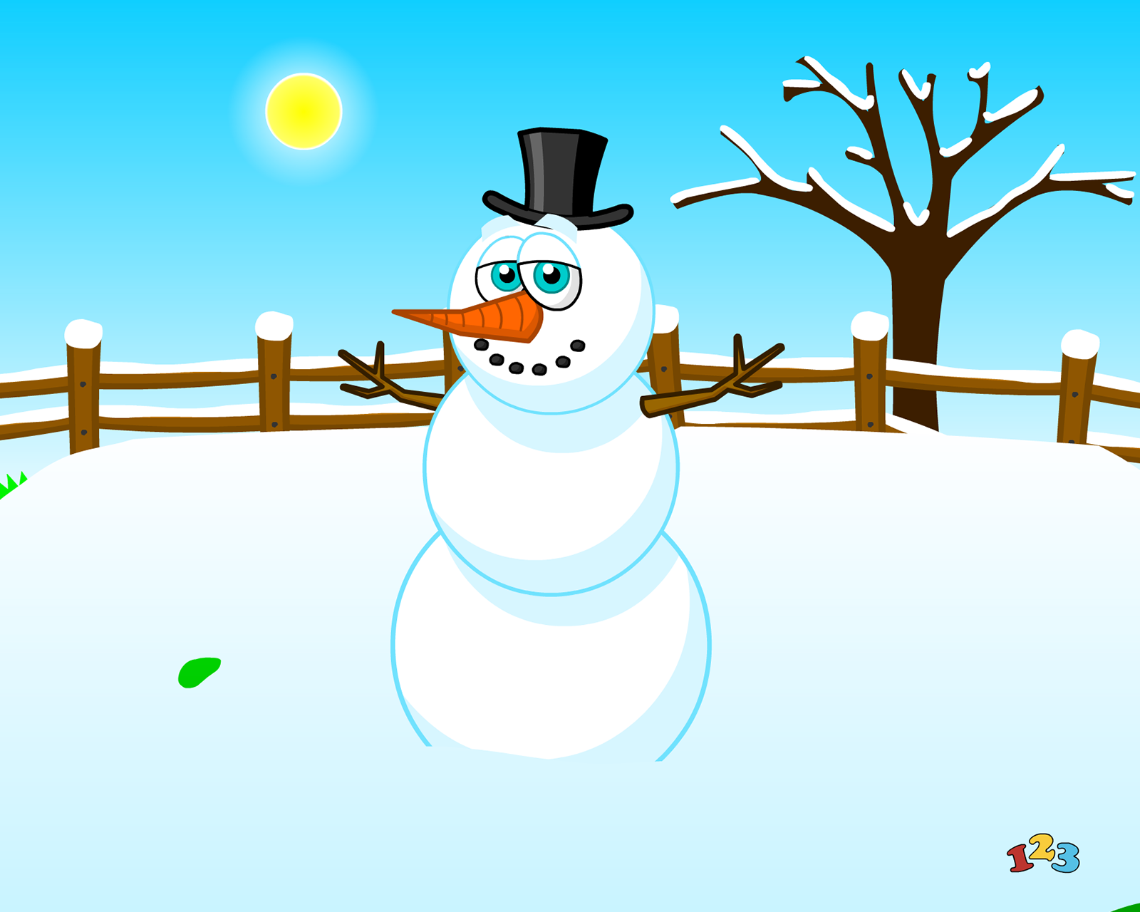 Snowman in spring - Spring - send free eCards from 123cards.com