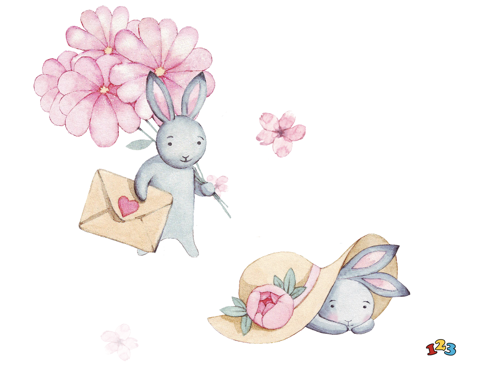 Sweet rabbits - Love - send free eCards from 123cards.com